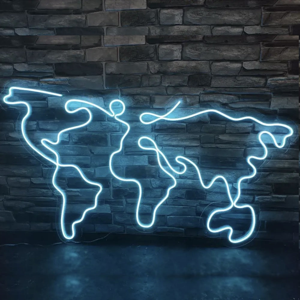 Map of the Earth LED Neon Sign