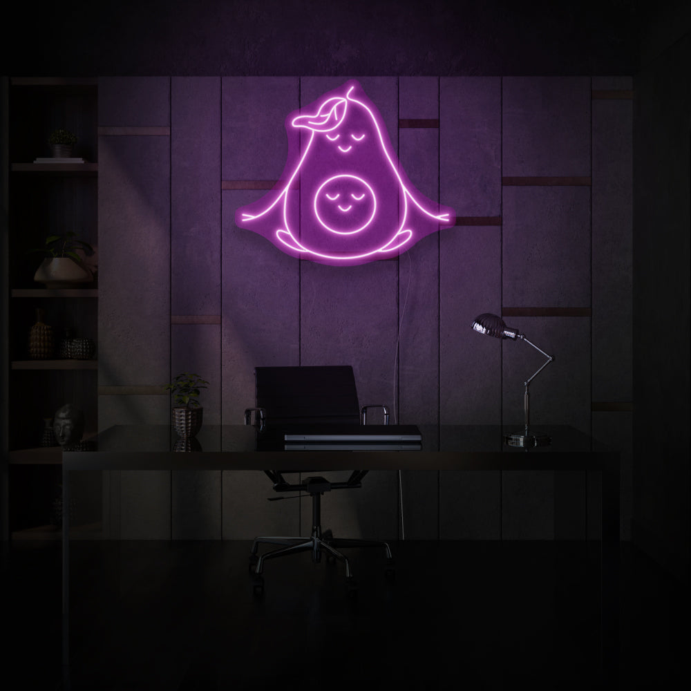 Meditating Avocado LED Neon Sign – ⚡ Neon Signature™