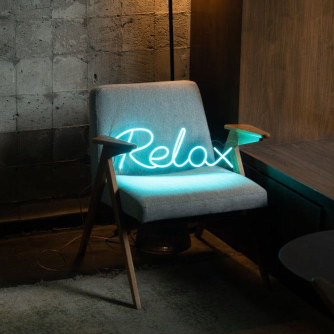 Relax Neon Light Writing